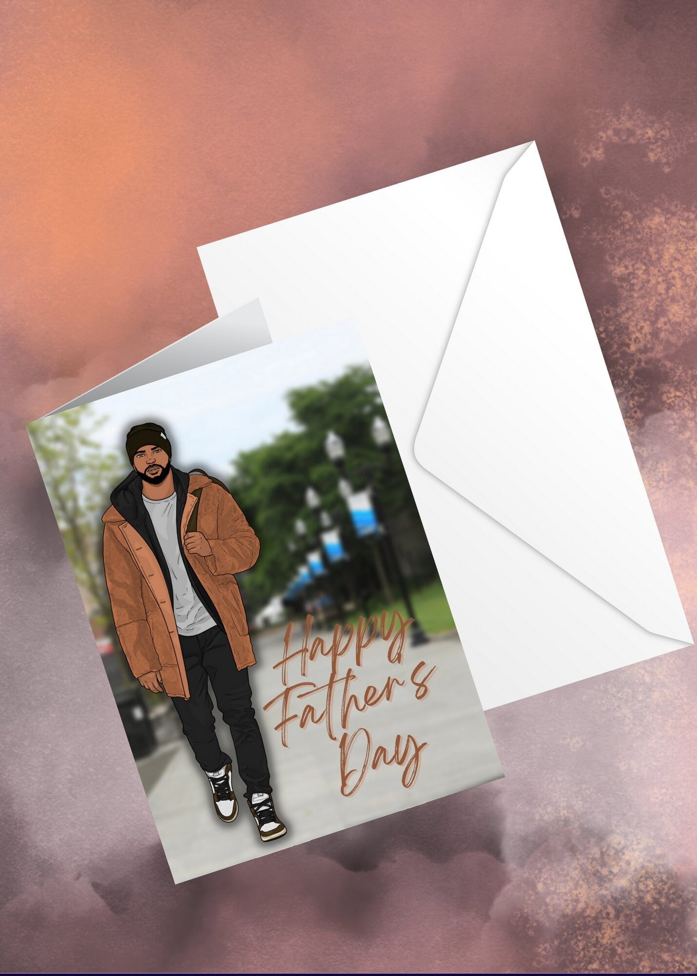 Father’s Day Printable Greeting Card Template, Instant Download, Afric ...